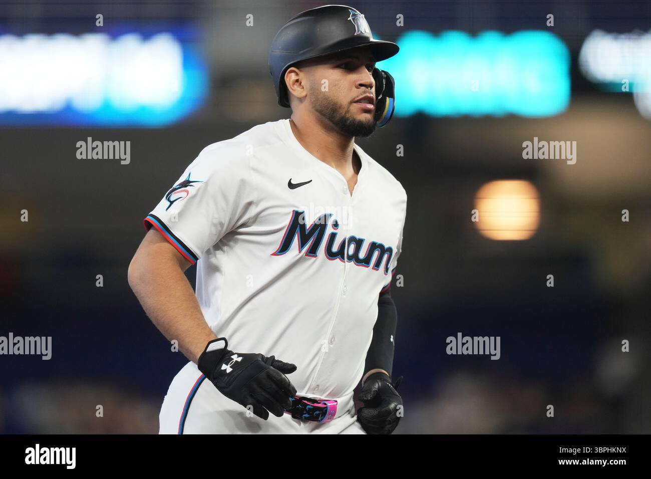 Miami Marlins' Agustin Ramirez runs the bases after hitting a two run ...