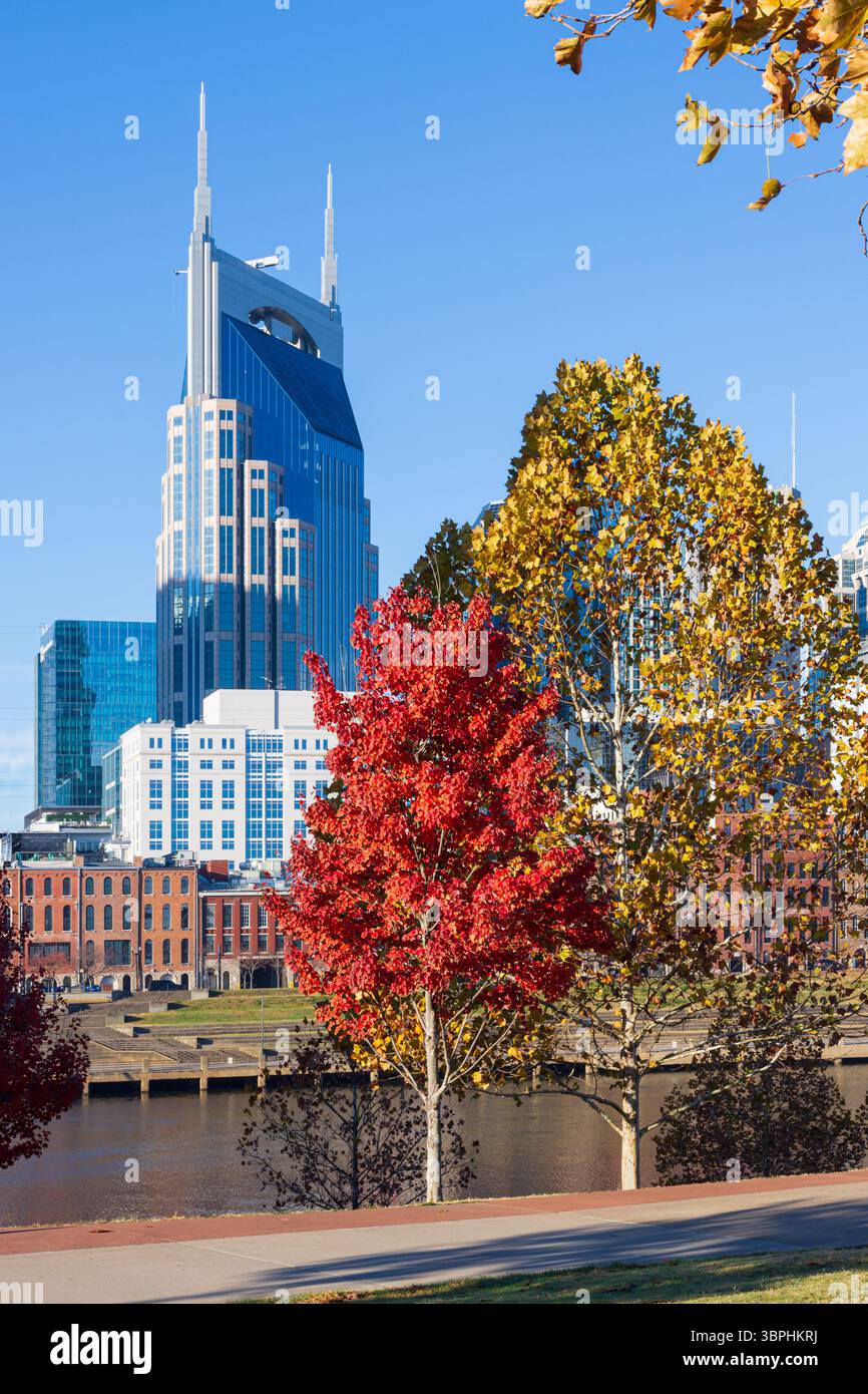 Autumn Colors and Buildings in Downtown Nashville, Tennessee Stock ...