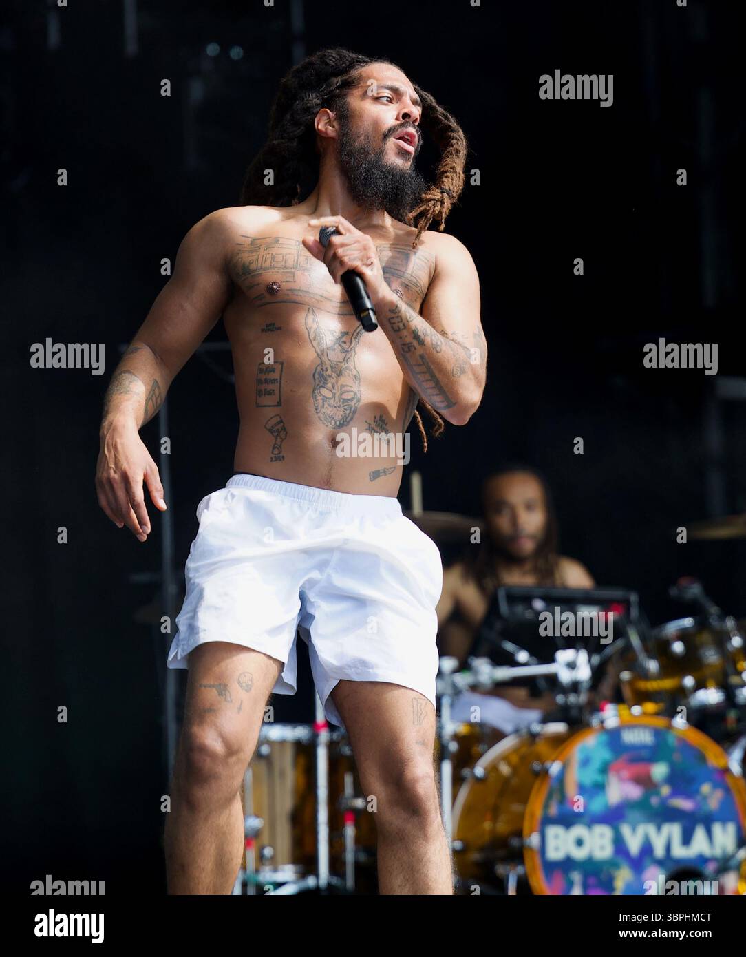 Bob Vylan at the 2025 Glastonbury Festival photo by David Court Stock ...