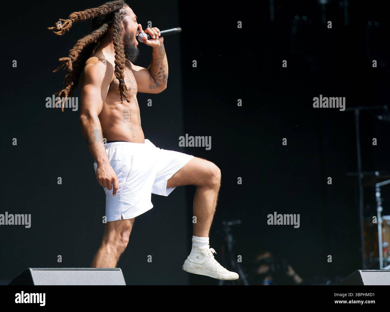 Bob Vylan at the 2025 Glastonbury Festival photo by David Court Stock ...