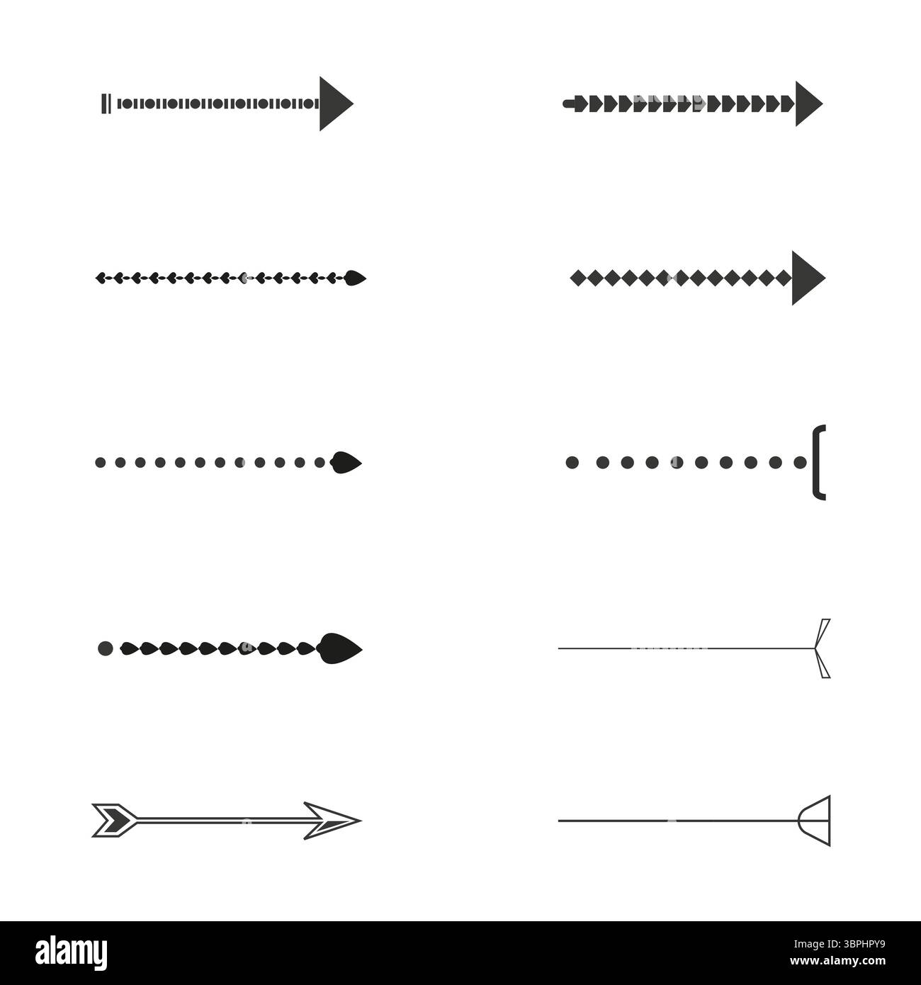 Arrow made of dots. Decorative arrow variations. Pixel style design ...