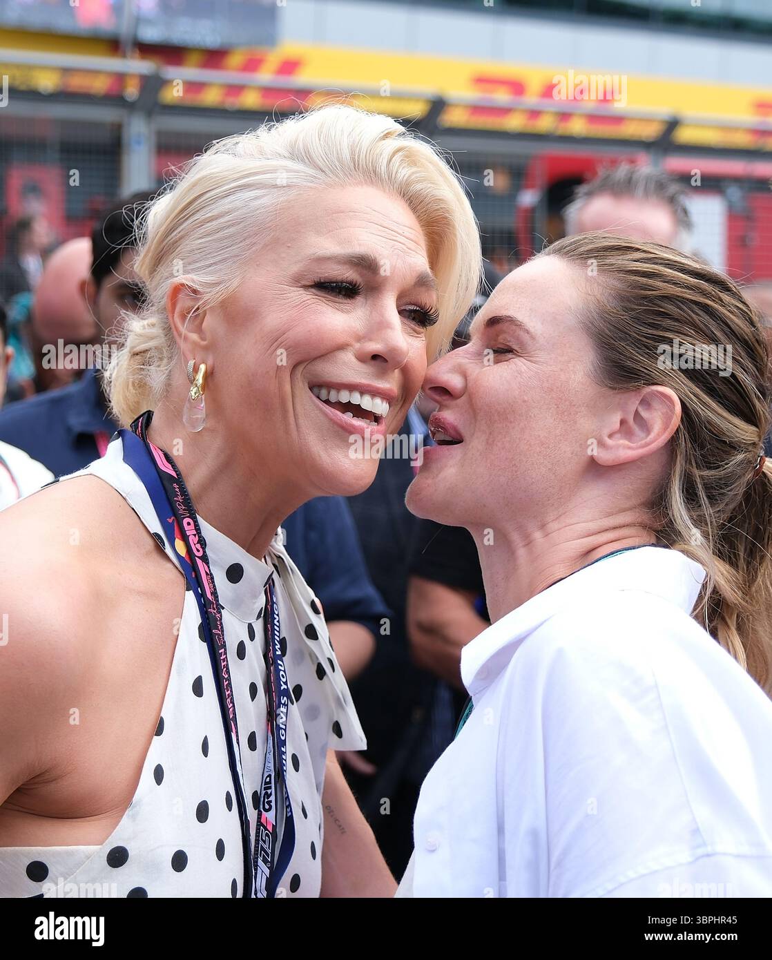 Actress Hannah Waddingham and actress Rebecca Ferguson are seen on the ...