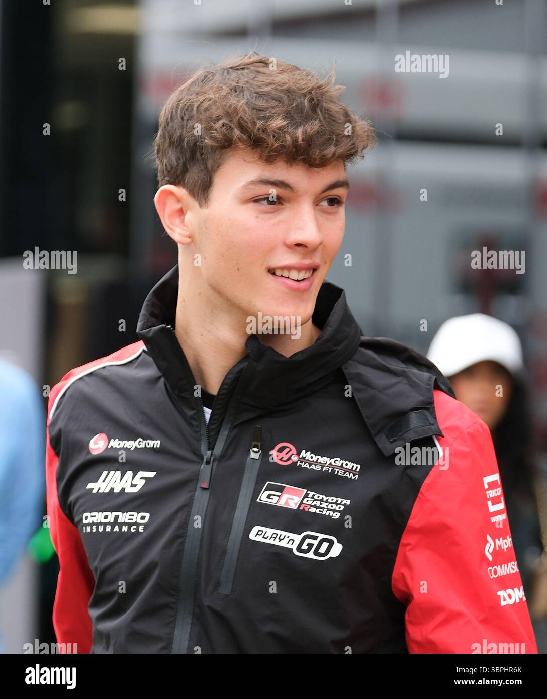 Oliver Bearman of MoneyGram Haas F1 Team is seen in the paddock during the Formula One British ...