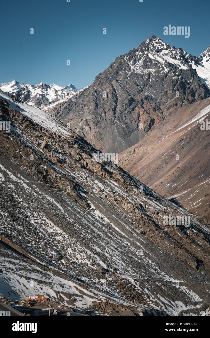 Snow-capped peaks in the Andes in Chile Stock Photo - Alamy