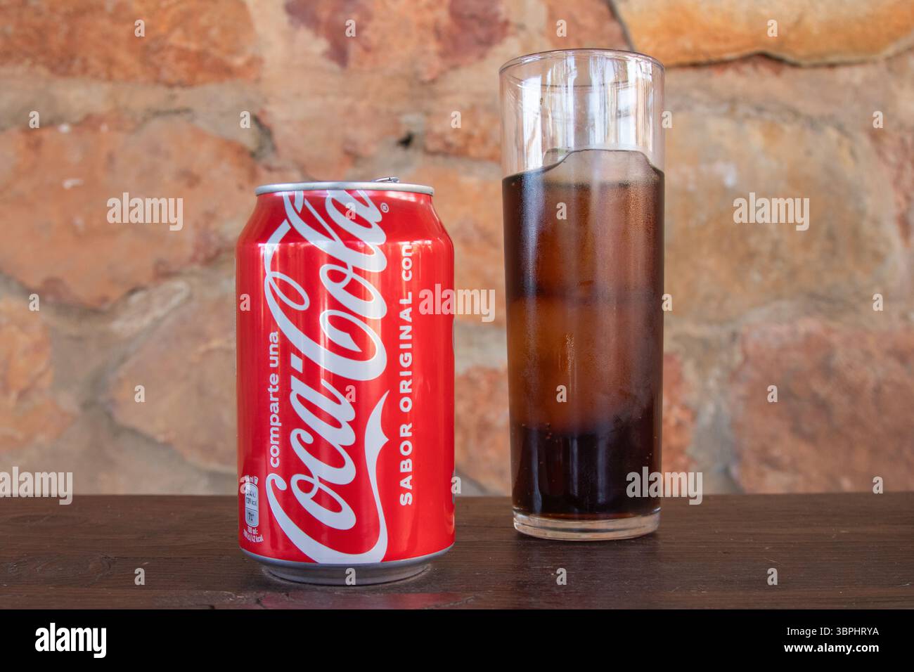 Refreshing Coca-Cola with Ice Stock Photo - Alamy