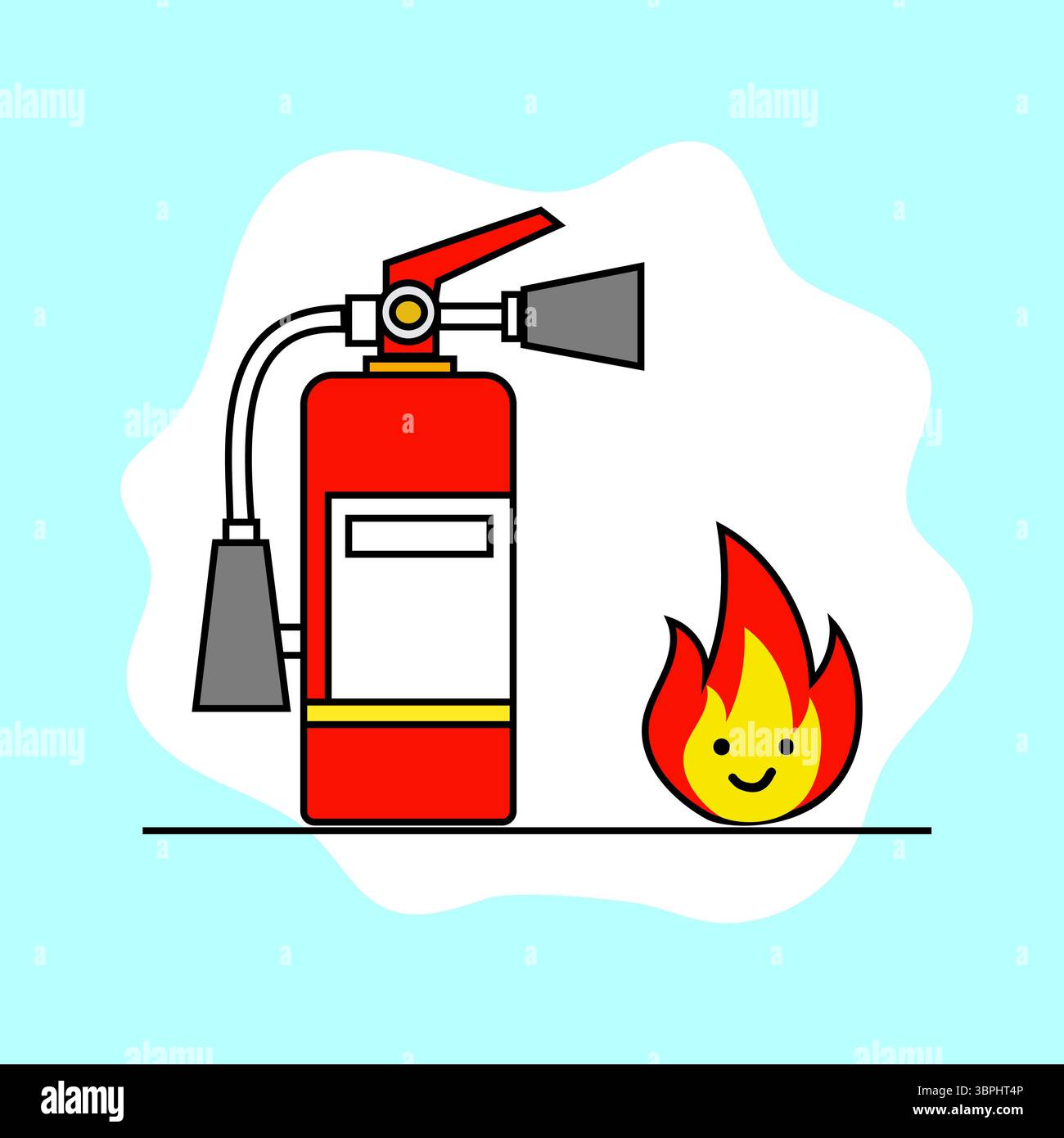 Red extinguisher tool. Fire safety symbol. Emergency equipment vector ...