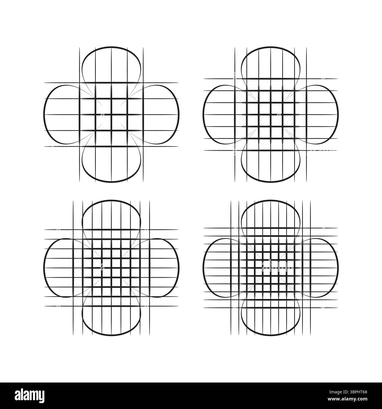 Rounded clover icon. Guideline grid symbol. Abstract flower Vector ...