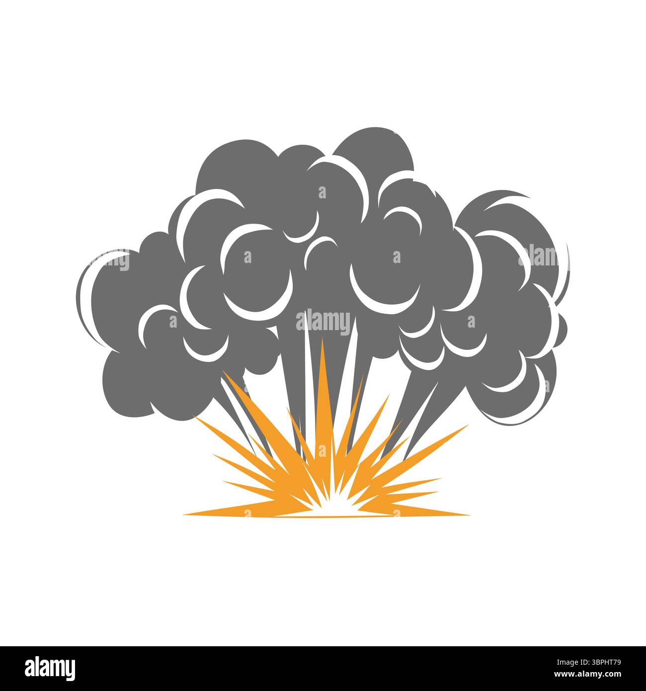 Explosion smoke cloud. Dust blast illustration. Danger hazard vector ...