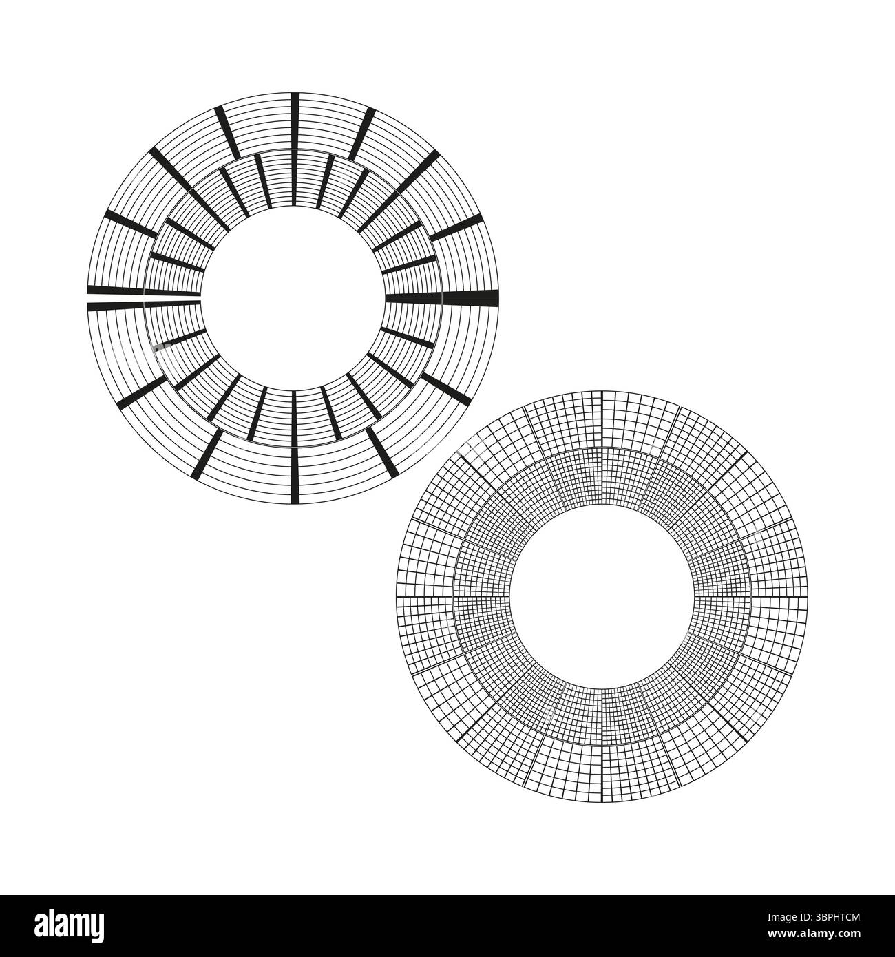 Electromagnetic grid targets. Circular annular diagrams. Concentric ...