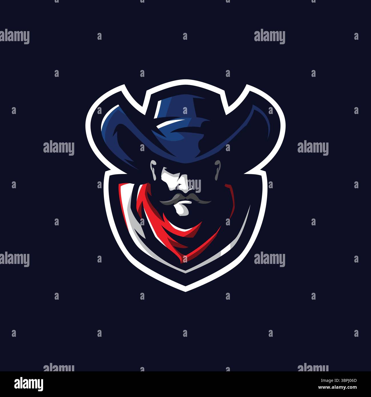 cowboy logo design vector with concept style for badge, emblem and t ...
