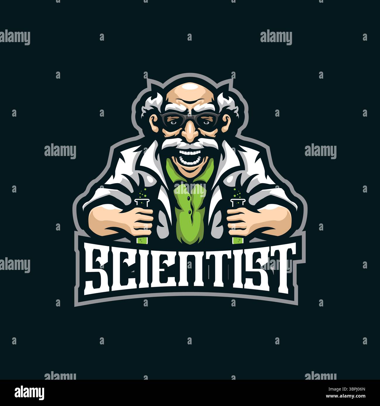 Scientist mascot logo design vector with modern illustration concept ...