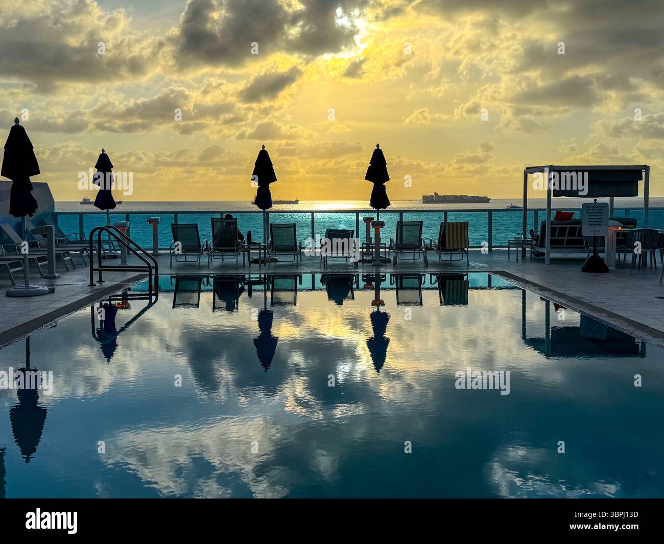 Fort Lauderdale, Florida - March 23, 2024: The sun rising along the ...