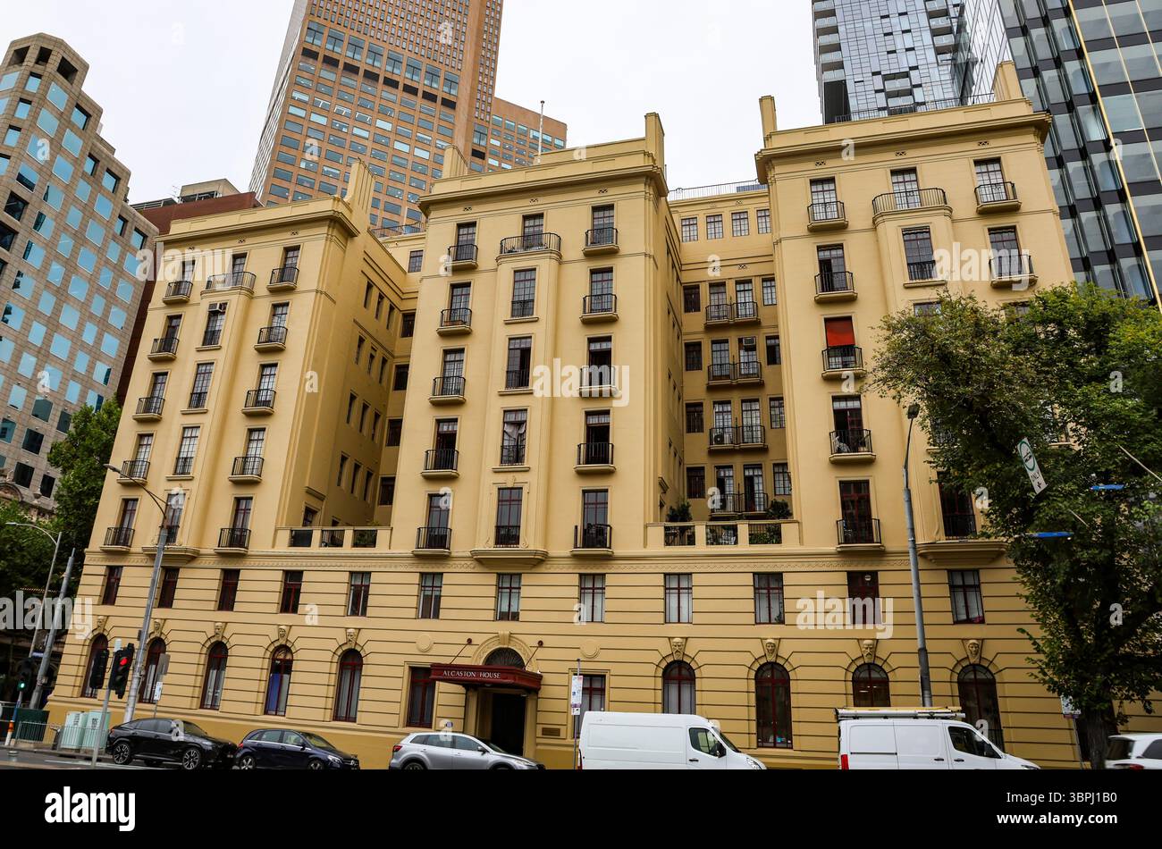 Facade of the Alcaston House, built in 1930 in Art Deco architectural ...