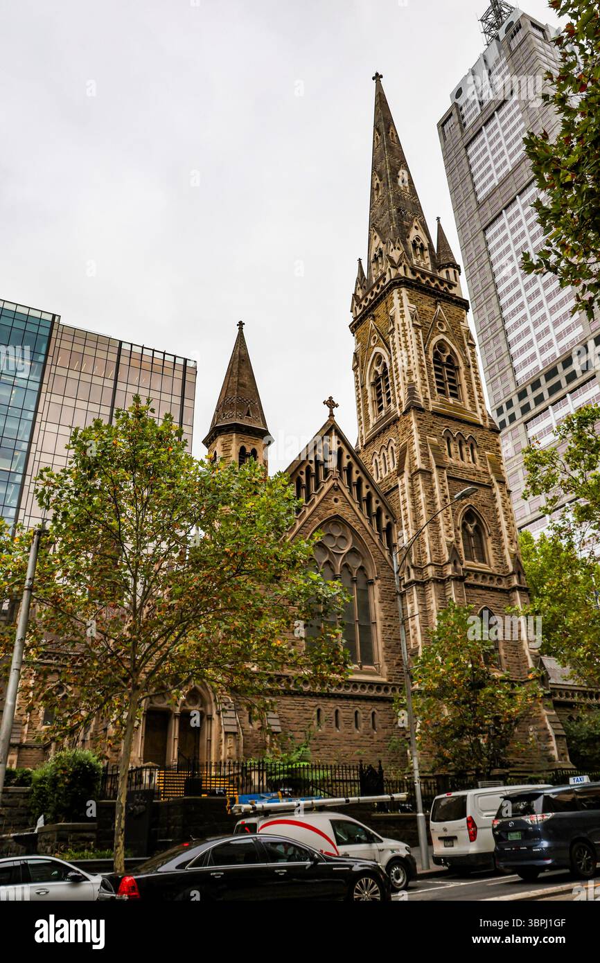 Facade of Presbyterian Scots Church built in 1874 in Gothic Revival ...
