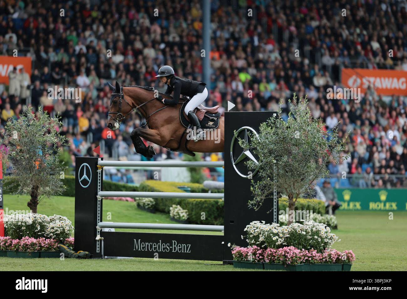 Nina Mallevaey of France with Dynastie De Beaufour during the jump off ...