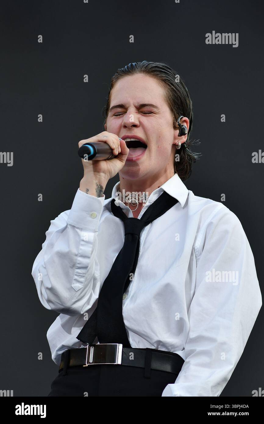 Christine and the Queens performs during a concert at the MADO Pride ...