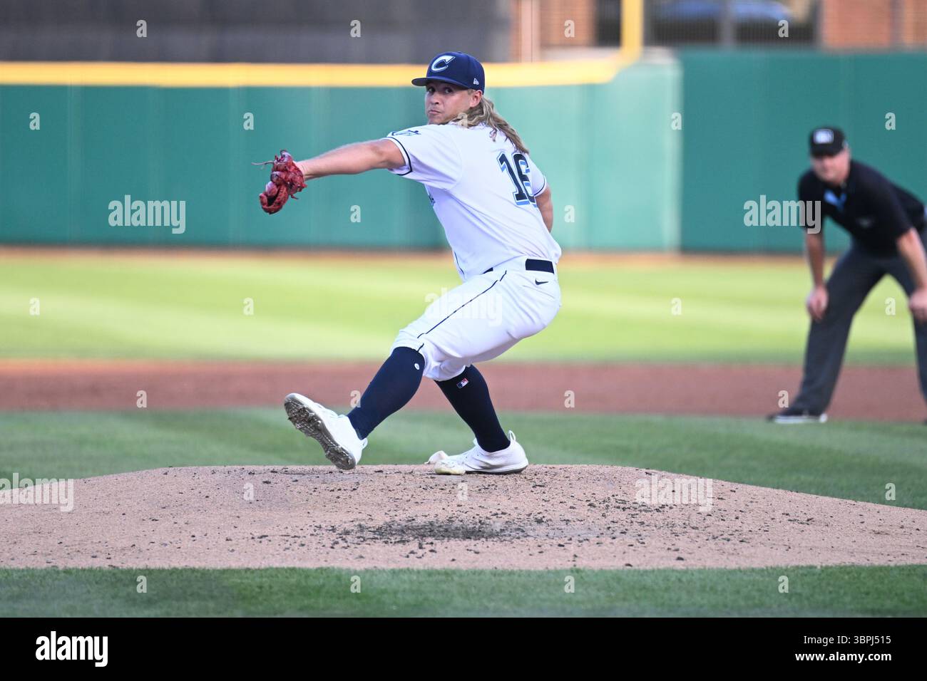 July 8, 2025: Columbus Clippers pitcher Aaron Davenport (16) against ...