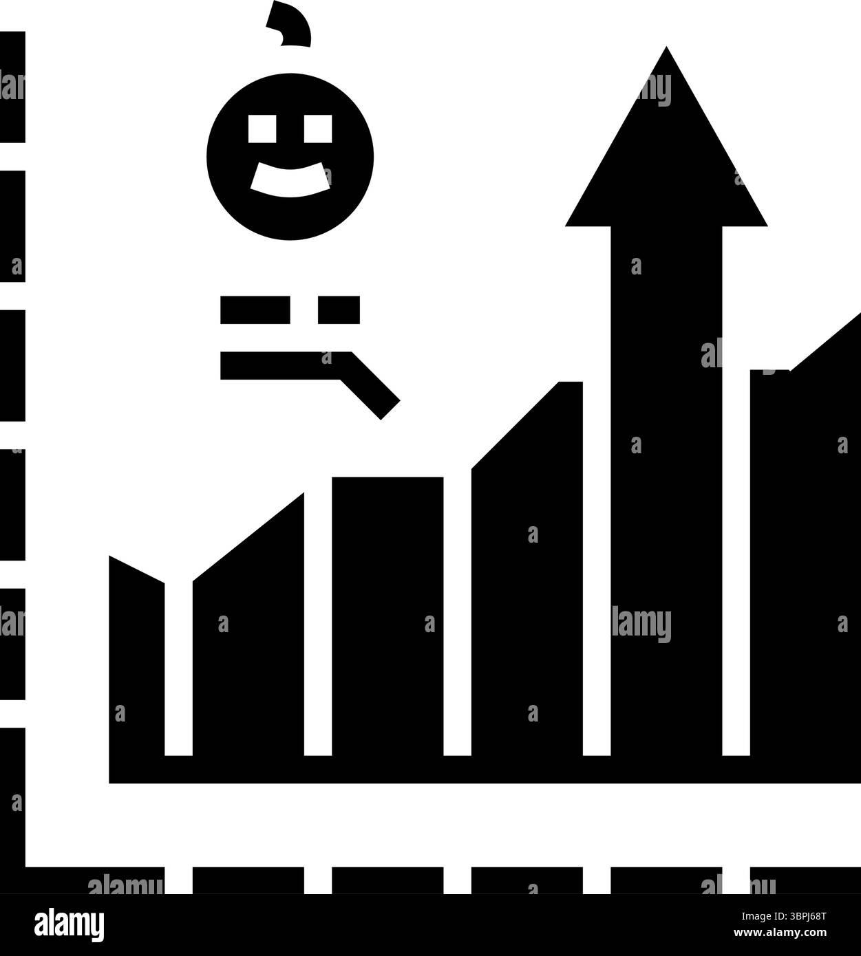 rising birth rate chart upward arrow glyph icon vector illustration ...