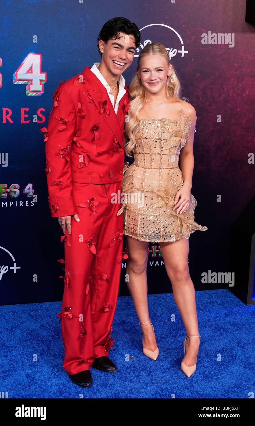 Malachi Barton, left, and Freya Skye, cast members in in "Zombies 4 ...