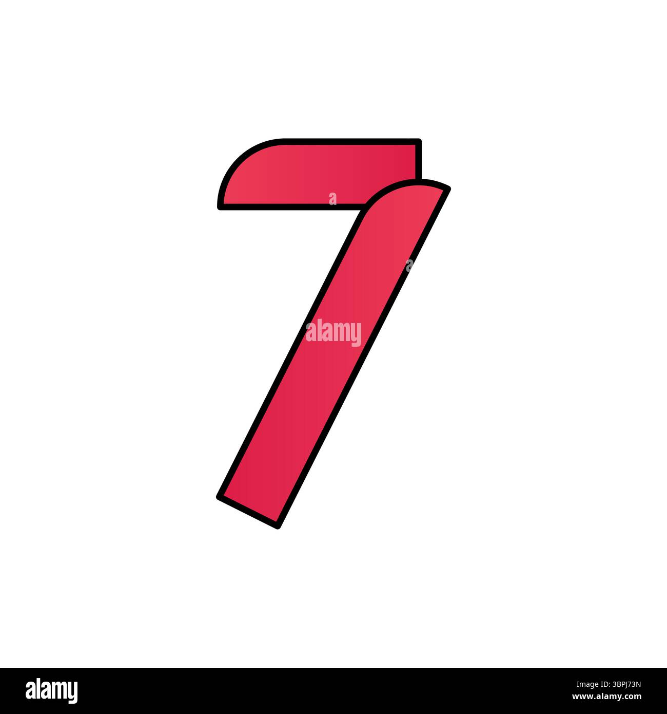 gradient abstract red number seven vector illustration Stock Vector ...