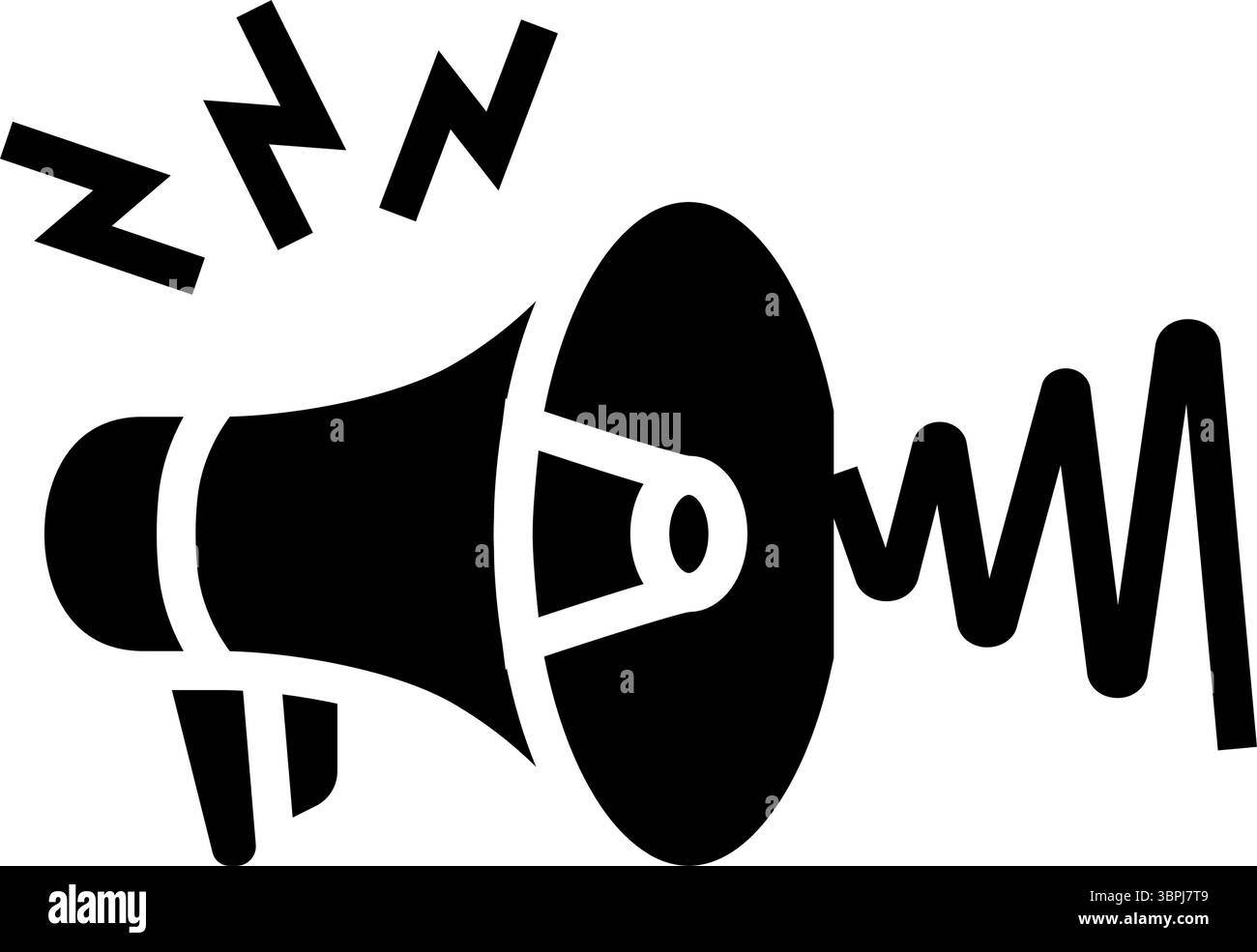 loudspeaker emitting sound waves noise symbol glyph icon vector ...