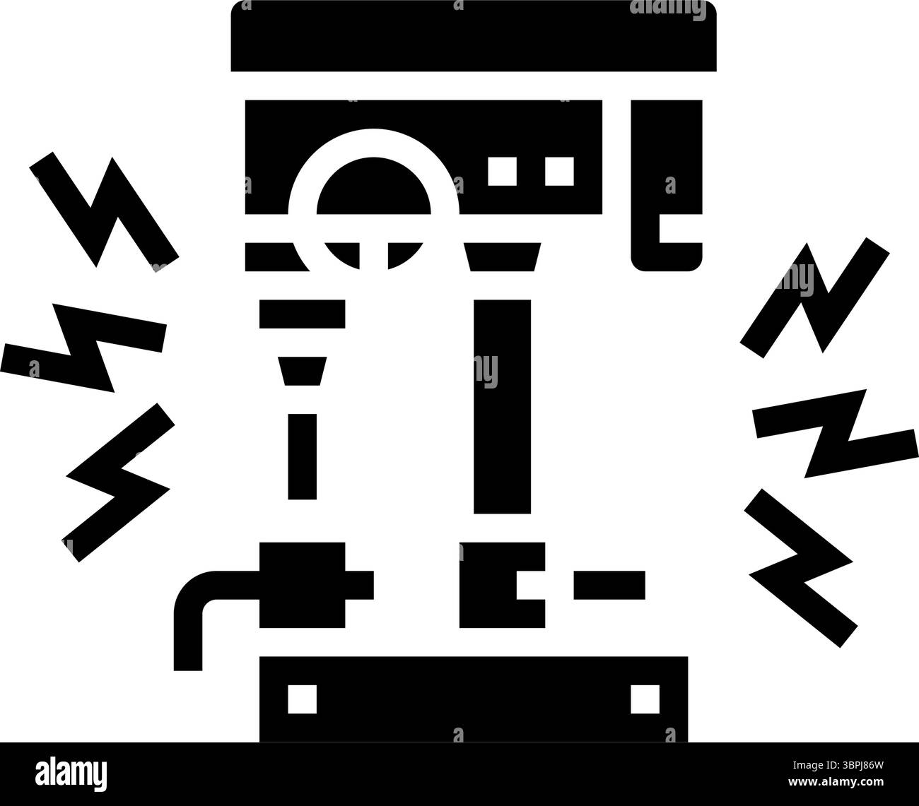 industrial machines emitting sound pollution factory glyph icon vector ...