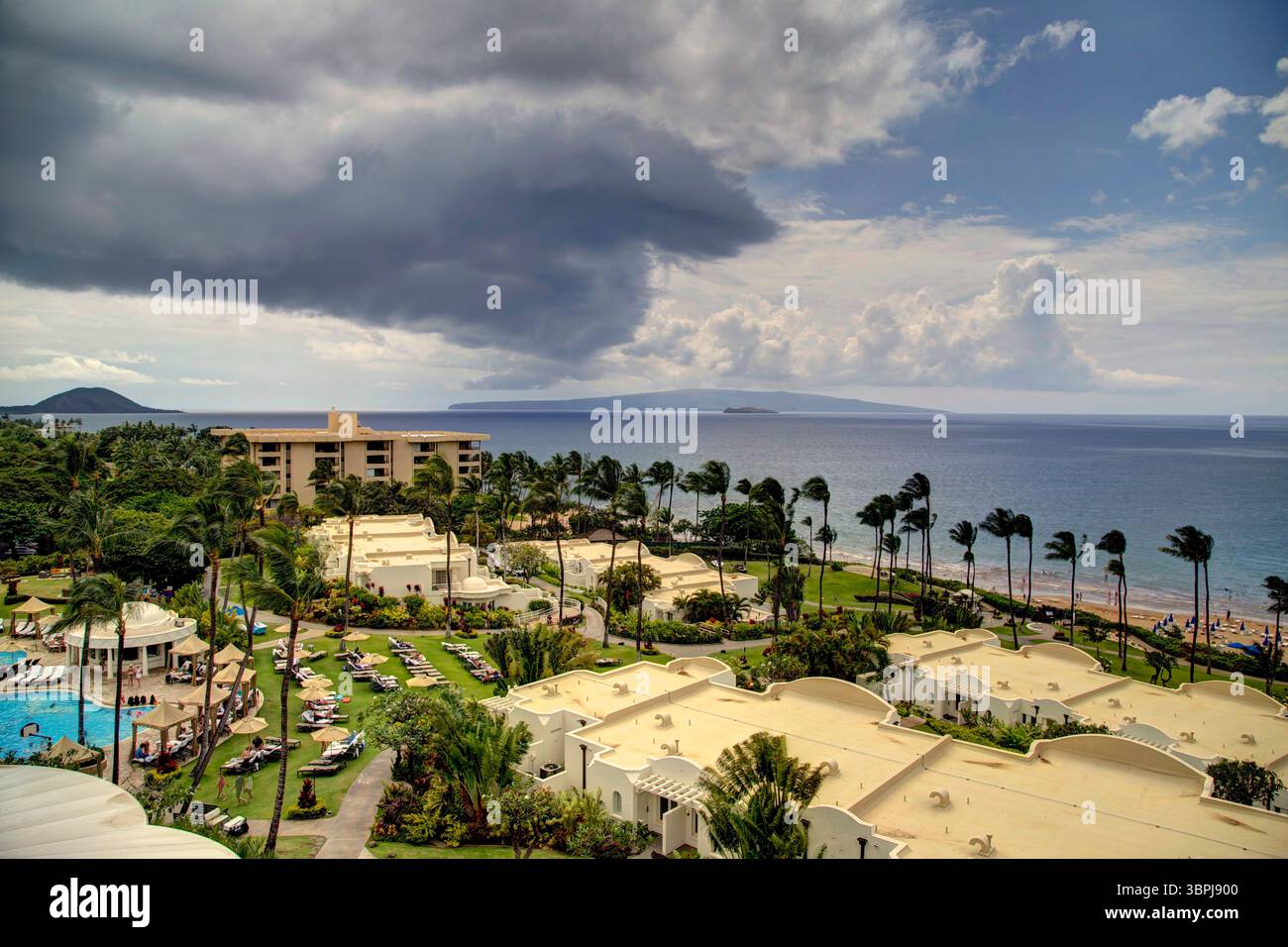 Tropical flowers and landscapes in Wailea on the Hawaiian island of ...
