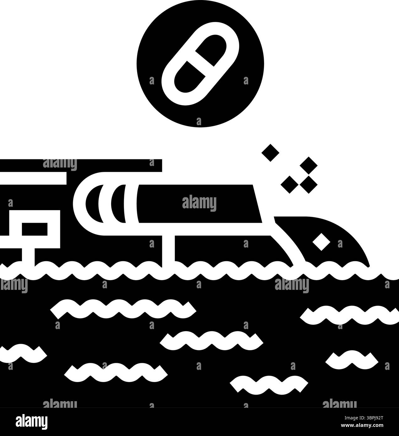 contaminated water source tablets glyph icon vector illustration Stock ...