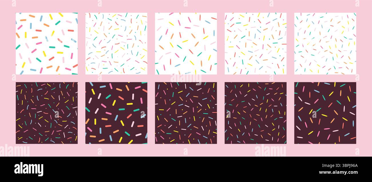 Simple Sprinkle Pattern. Set of Chocolate Donut glaze backgrounds ...