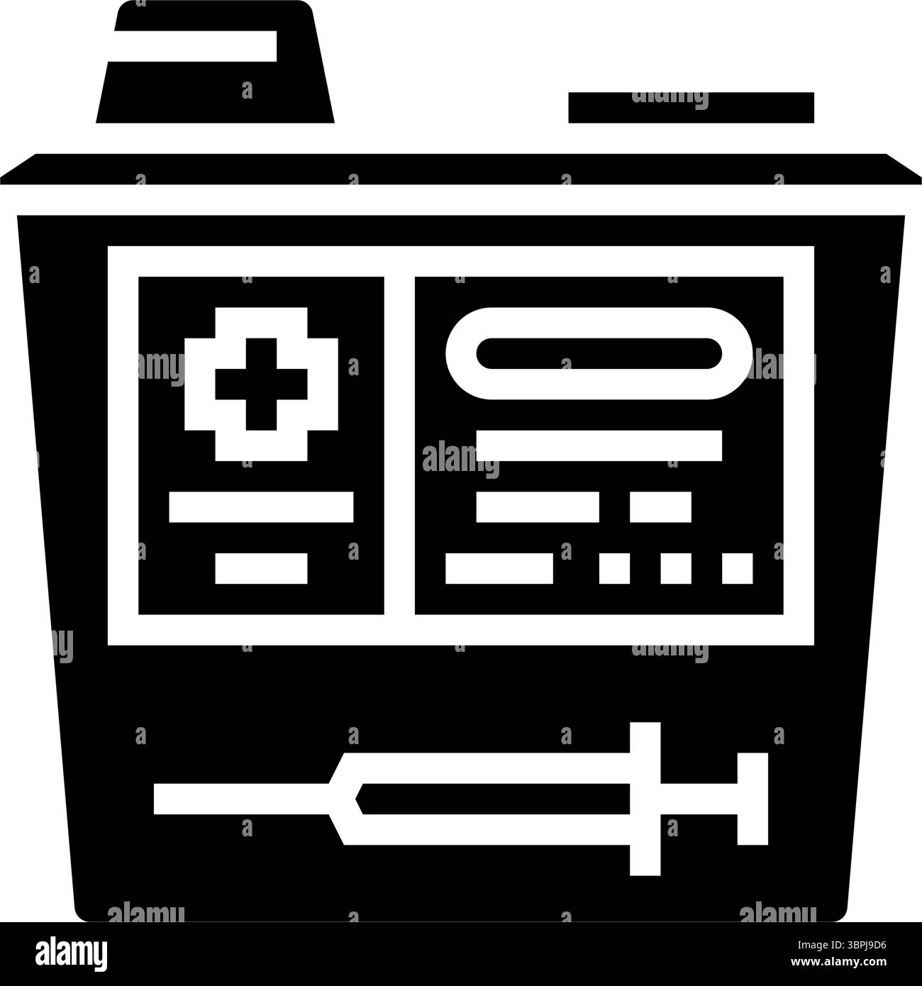 medical waste disposal needles glyph icon vector illustration Stock ...