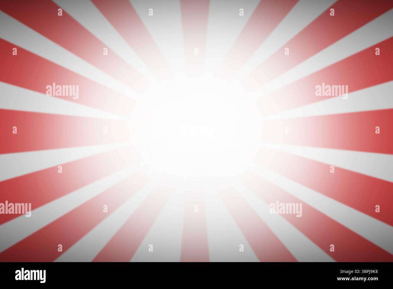 Abstract red white radial sunburst pattern is radiating from center in ...