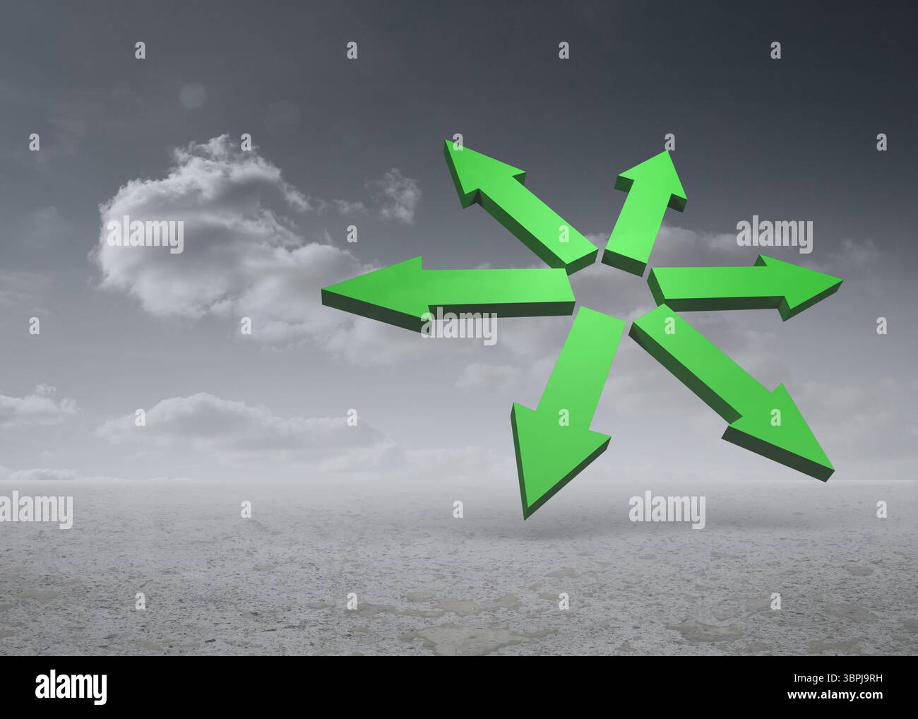 Green arrows in a desert landscape Stock Photo - Alamy