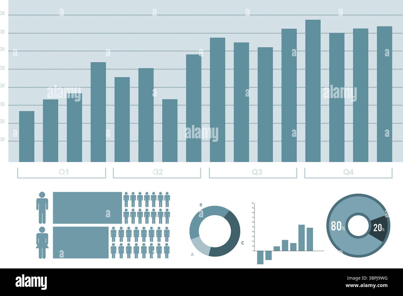 Composite image of male and female graph representation Stock Photo - Alamy
