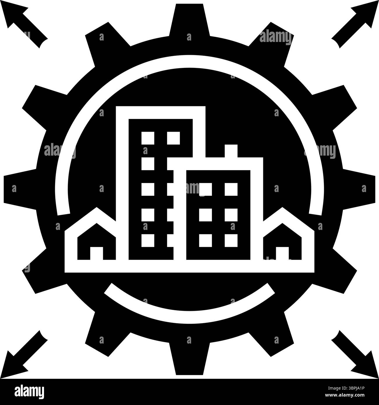 infrastructure expansion glyph icon vector illustration Stock Vector ...