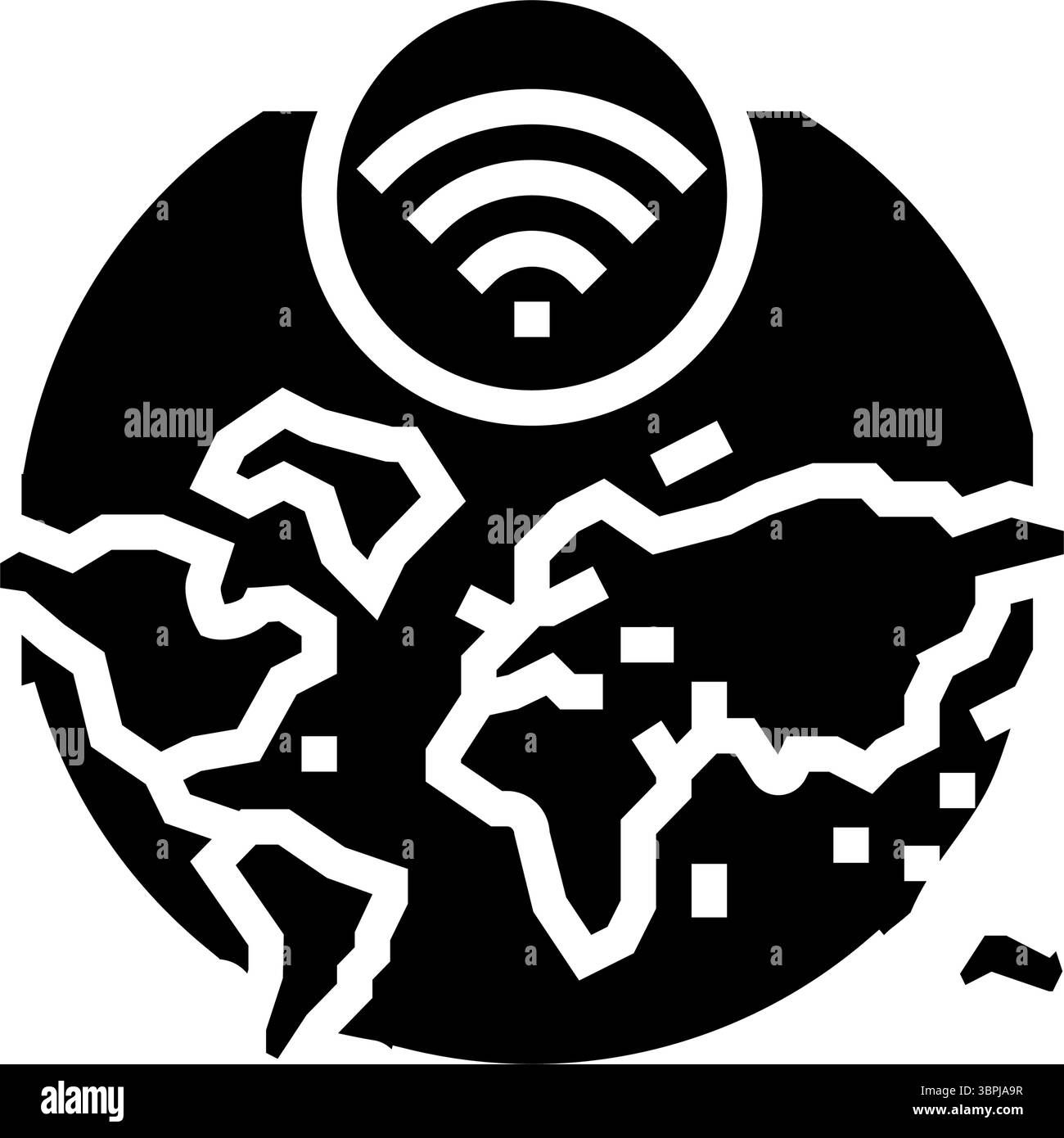 internet usage density map glyph icon vector illustration Stock Vector ...