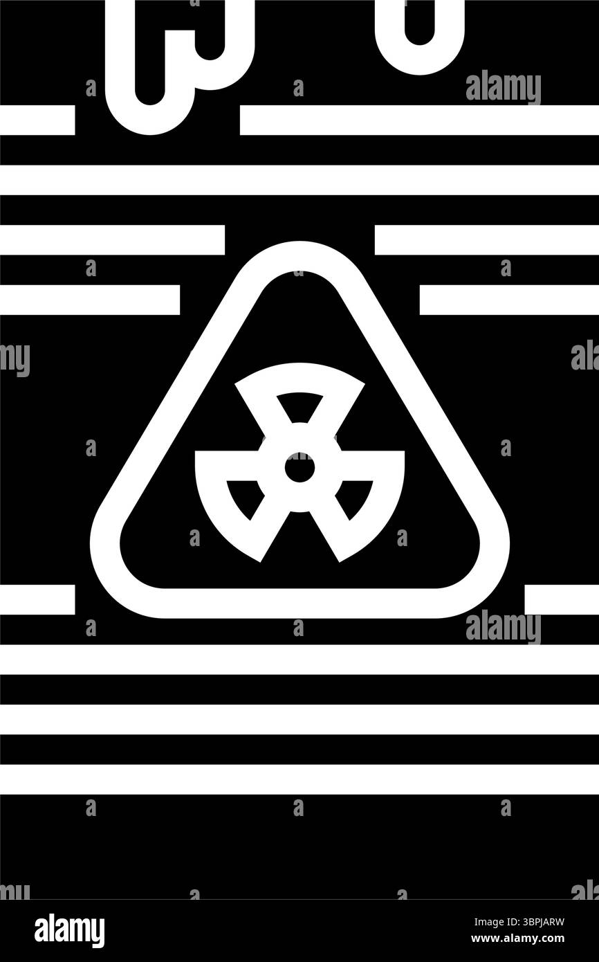 waste barrels radioactive pollution glyph icon vector illustration ...