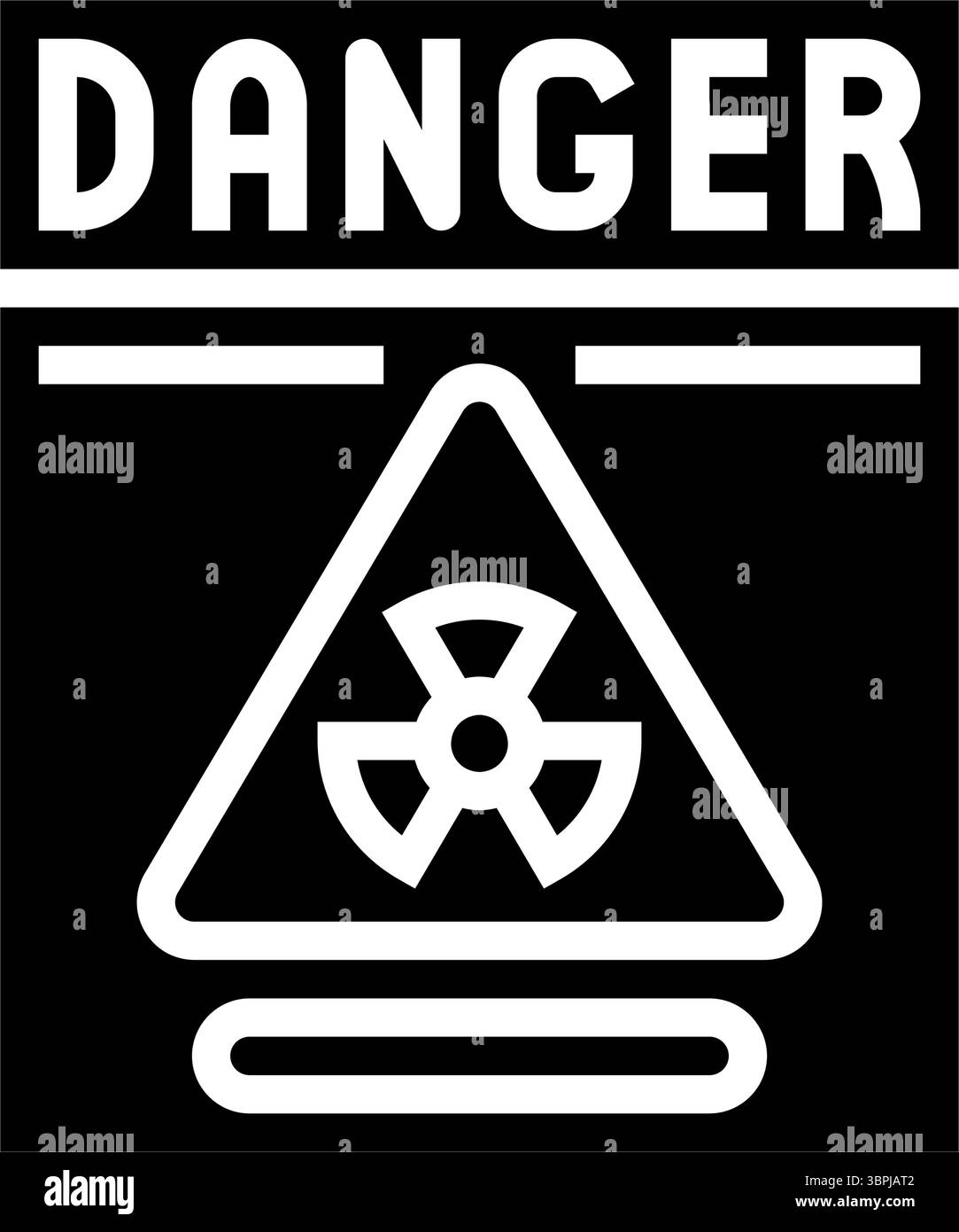 caution radioactive pollution glyph icon vector illustration Stock ...