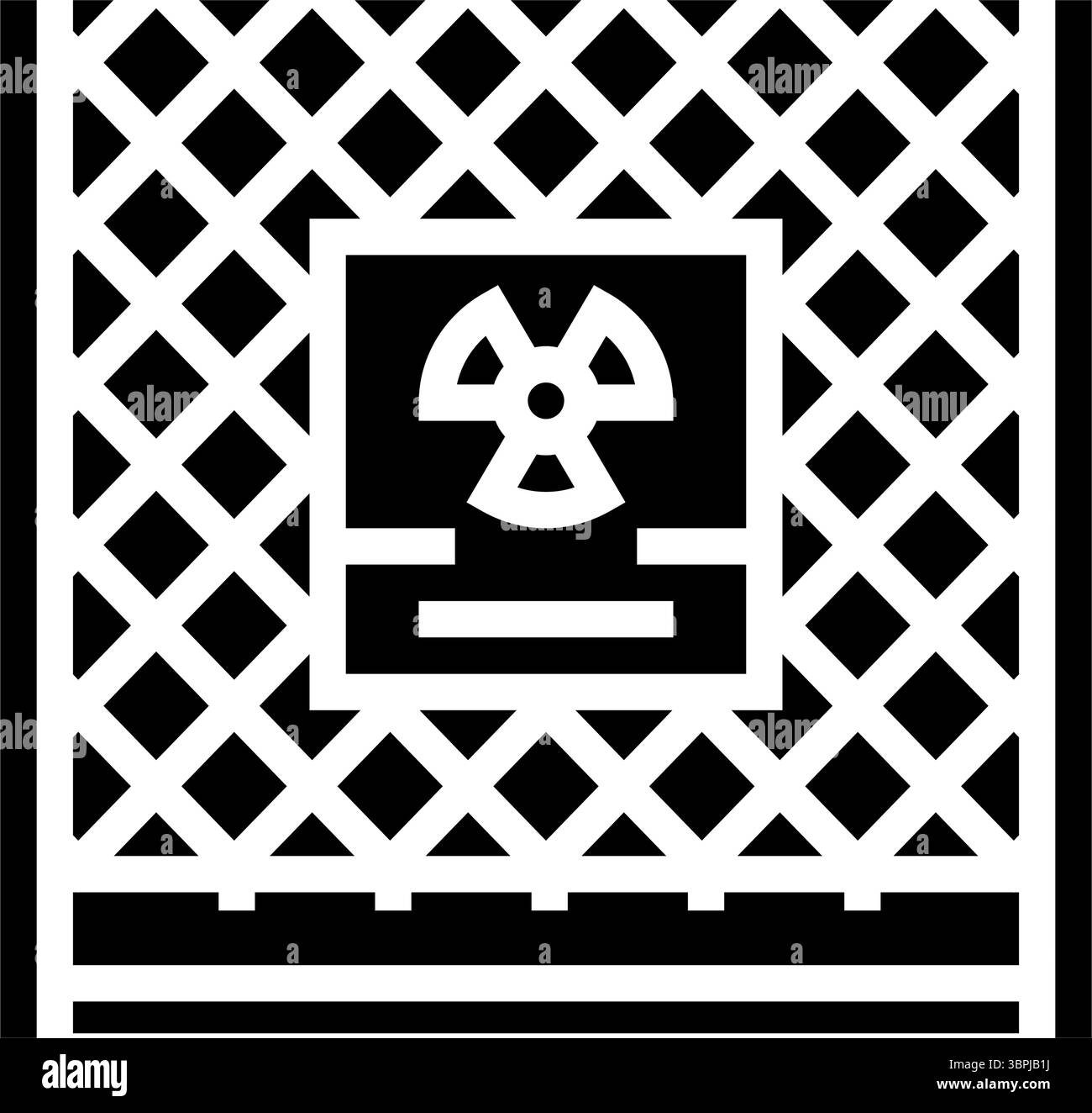 radiation on fence radioactive pollution glyph icon vector illustration ...