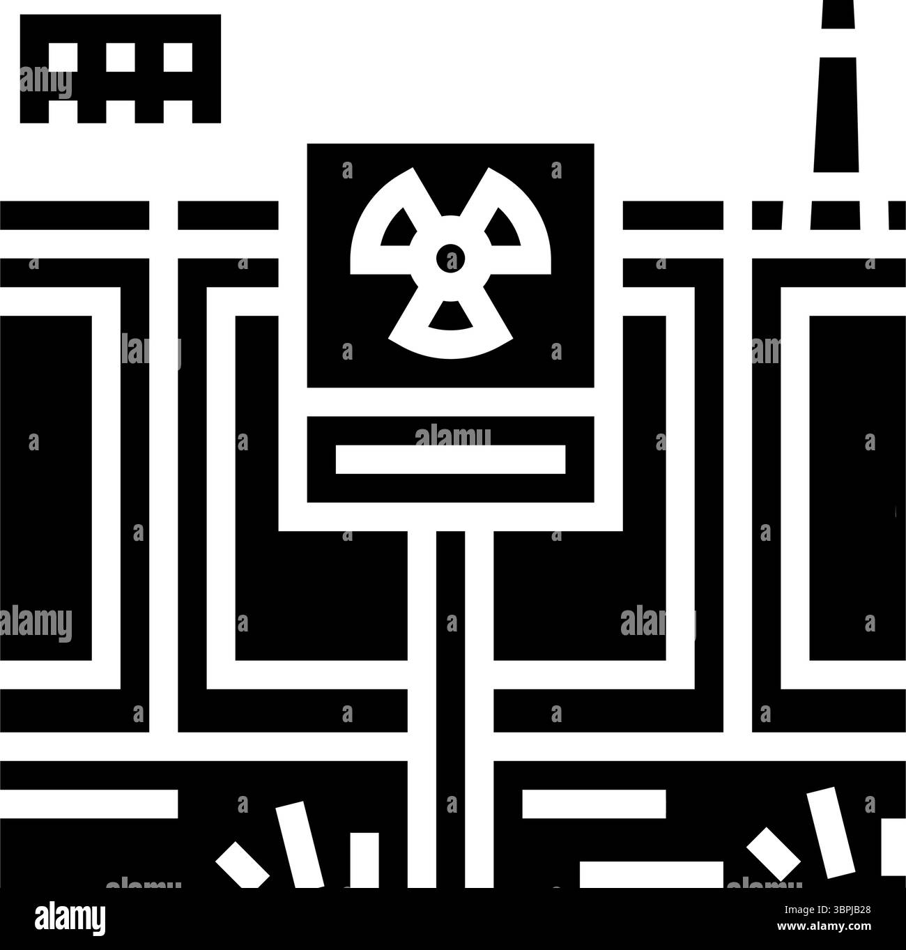 warning zone radioactive pollution glyph icon vector illustration Stock Vector Image & Art - Alamy