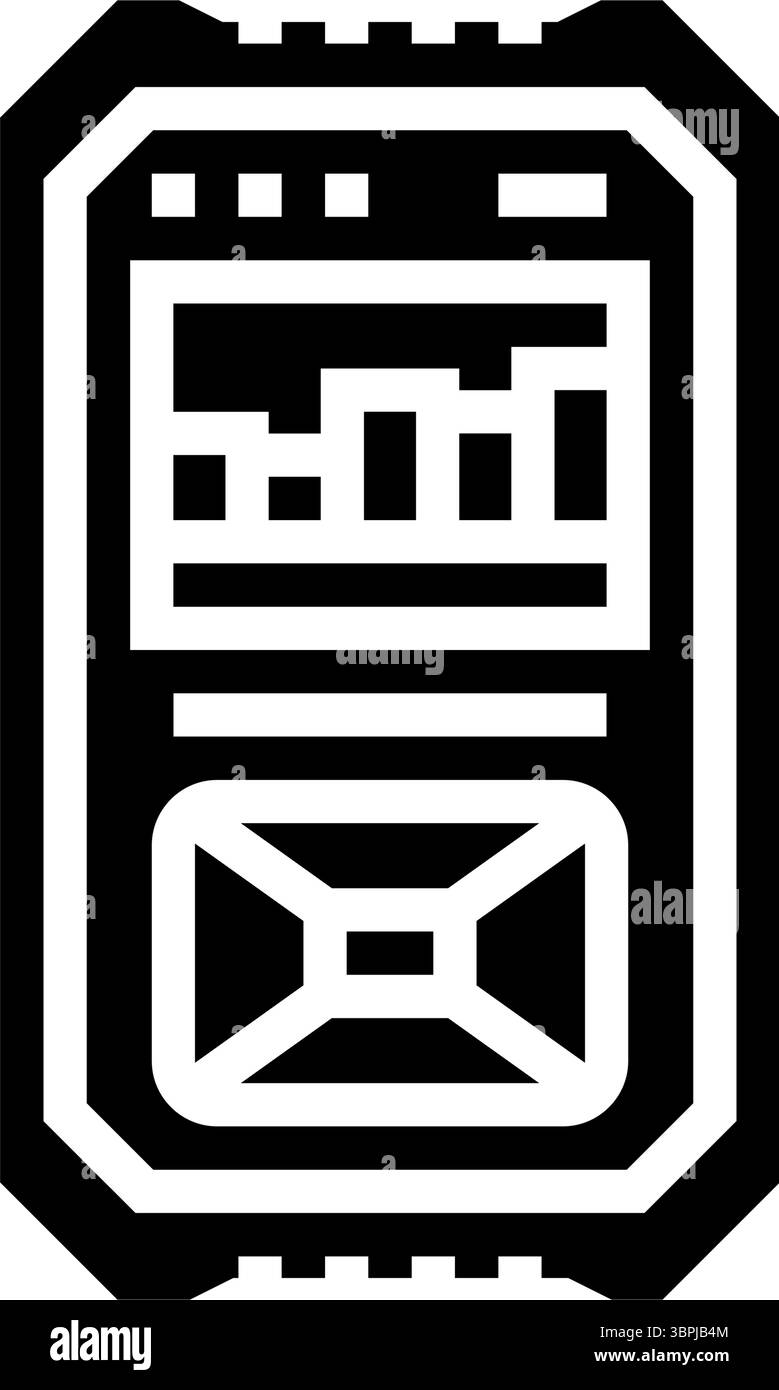 geiger counter measuring radiation levels glyph icon vector ...