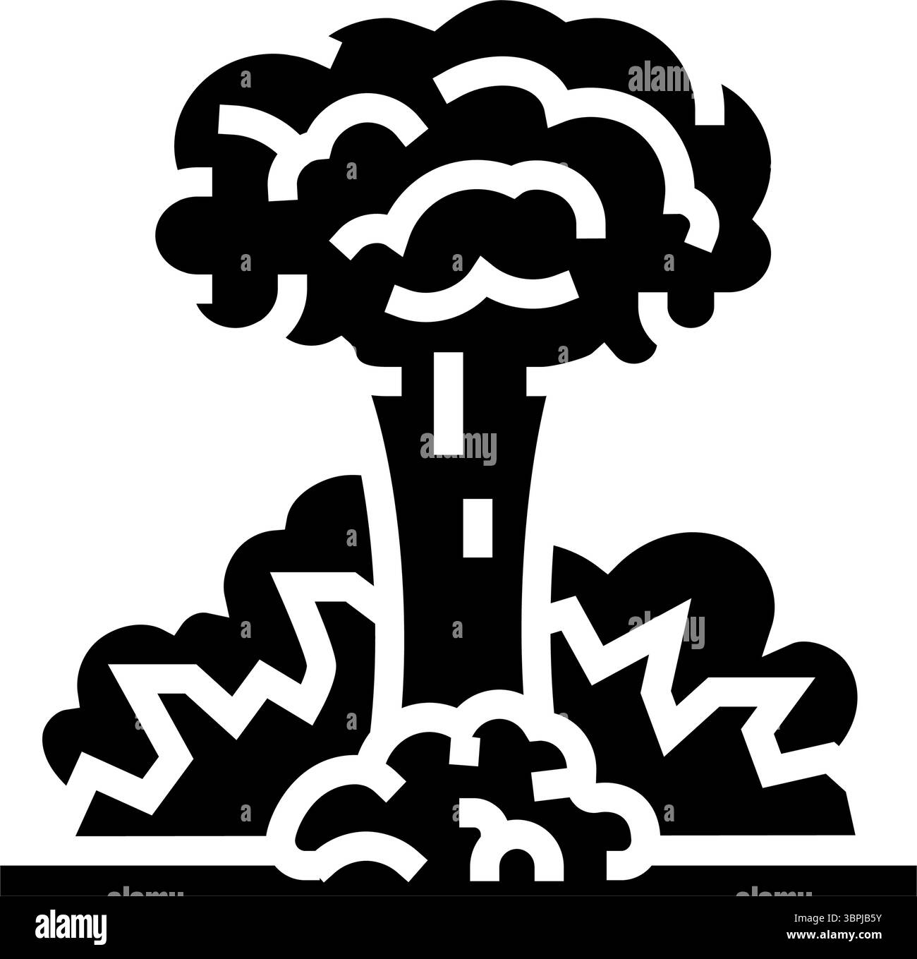 nuclear explosion cloud radioactive pollution glyph icon vector illustration Stock Vector Image ...