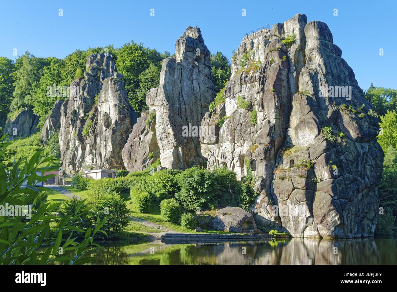 The Externsteine, a sandstone rock formation around 40 metres high in ...