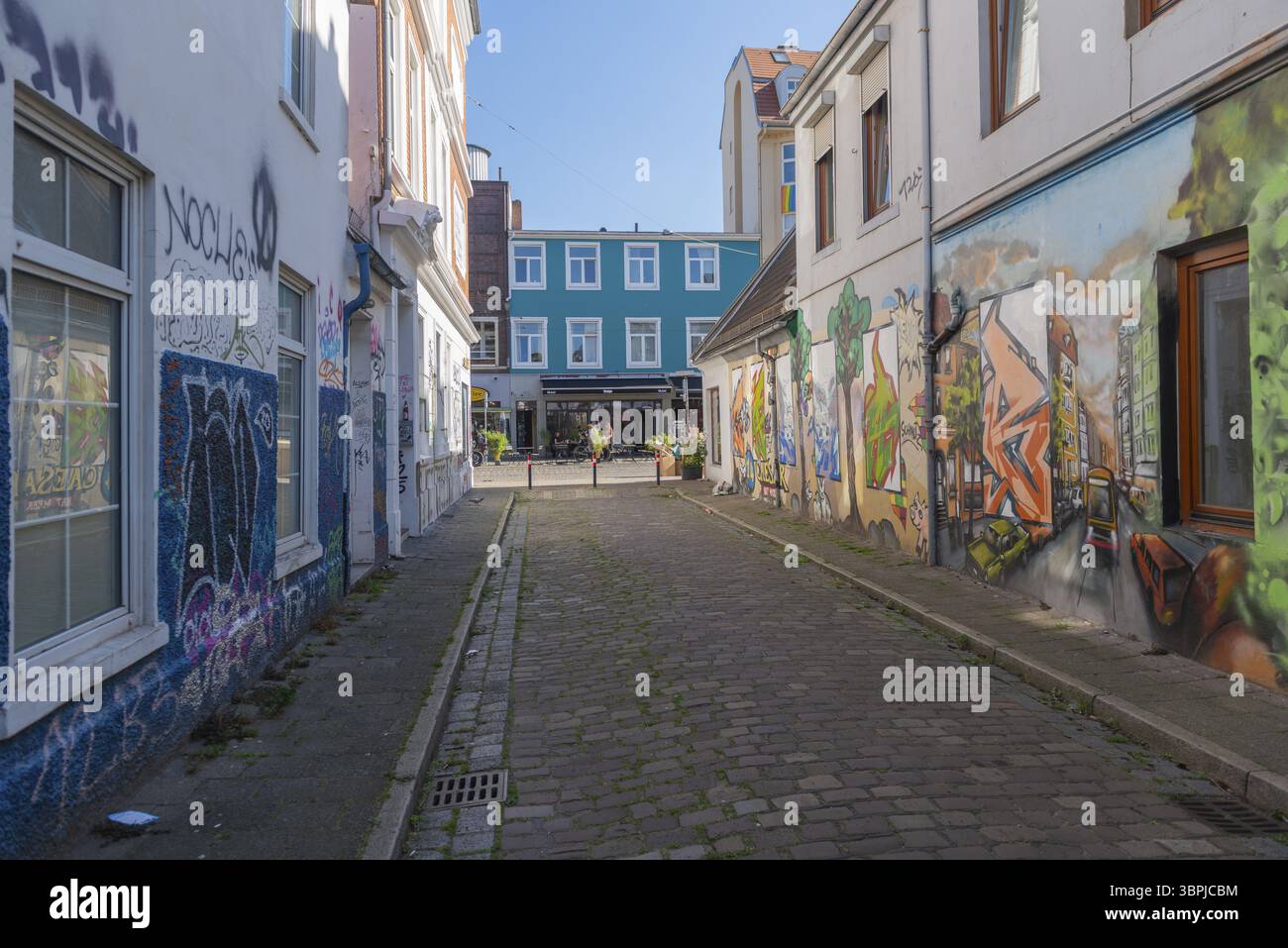 Residential street in the Ostertor quarter a popular residential area ...