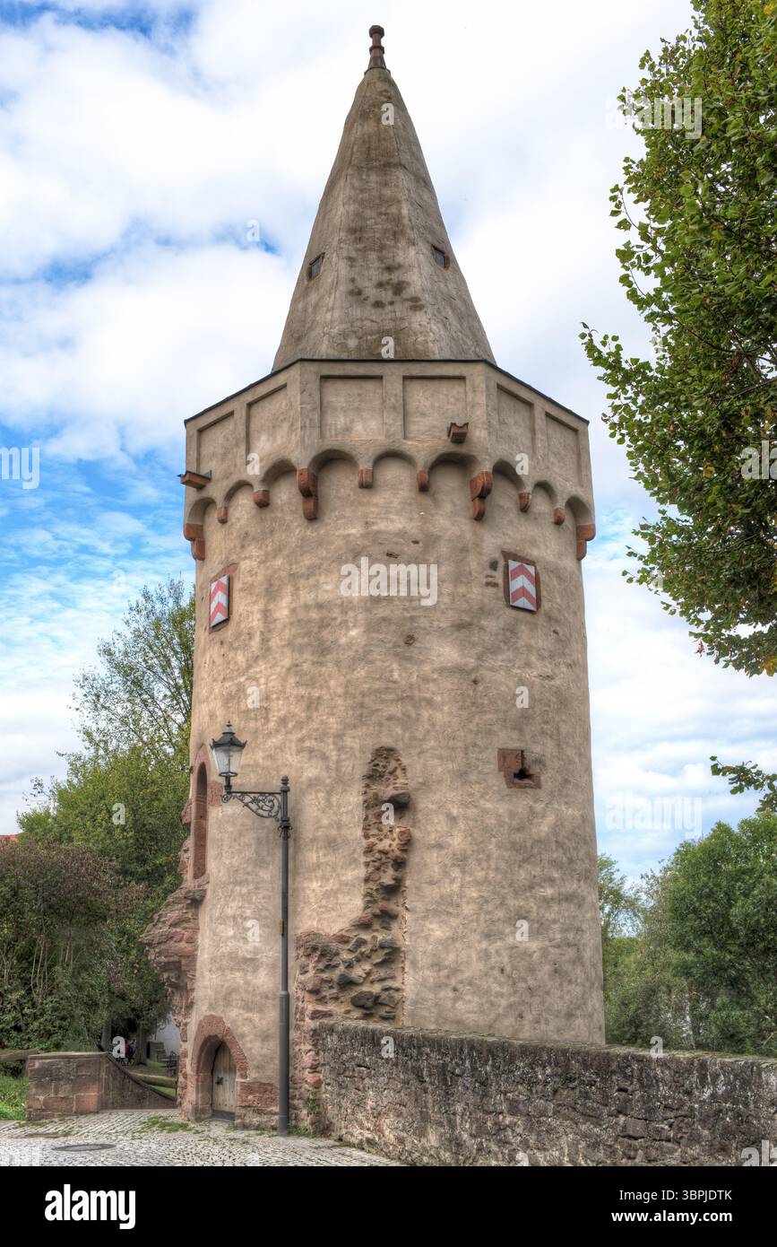 A medieval defence defence tower in the historic town fortifications of ...
