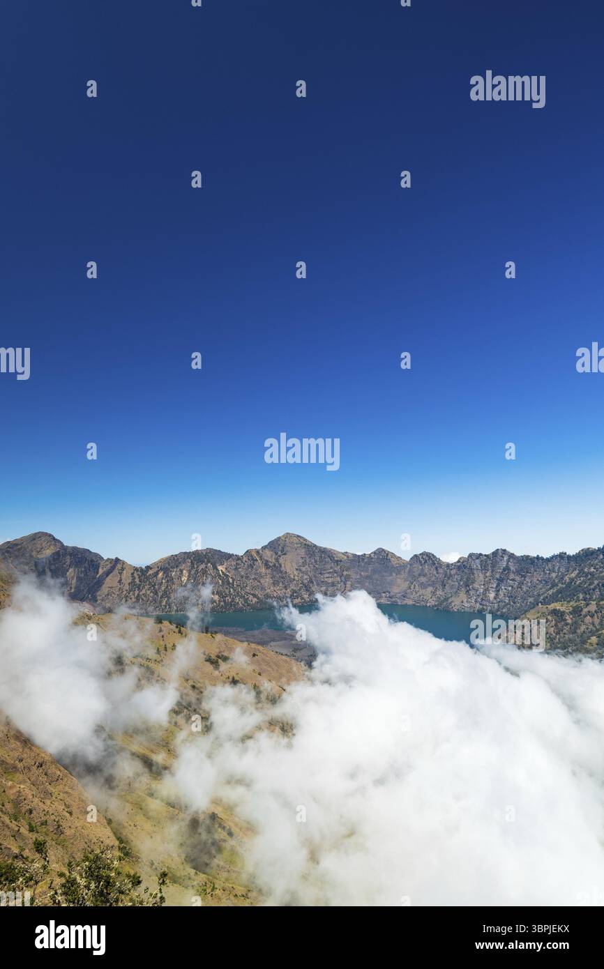 Lake Segara Anak, a lake located in the crater of Mount Rinjani, Lombok ...