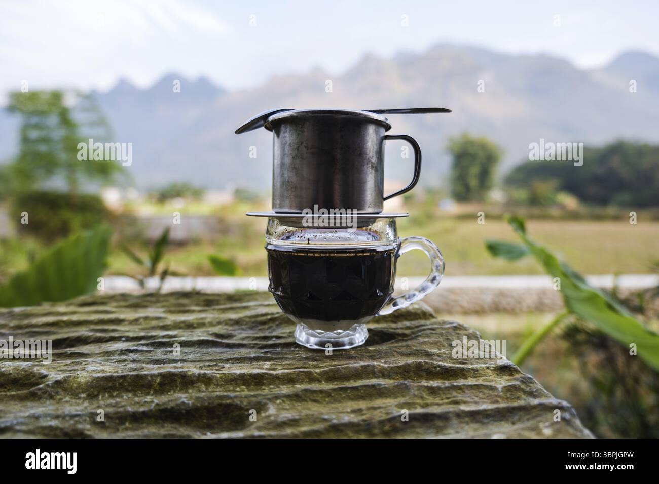 Vietnamese Style Drip Coffee with Condense Milk, close-up in Vietnam ...