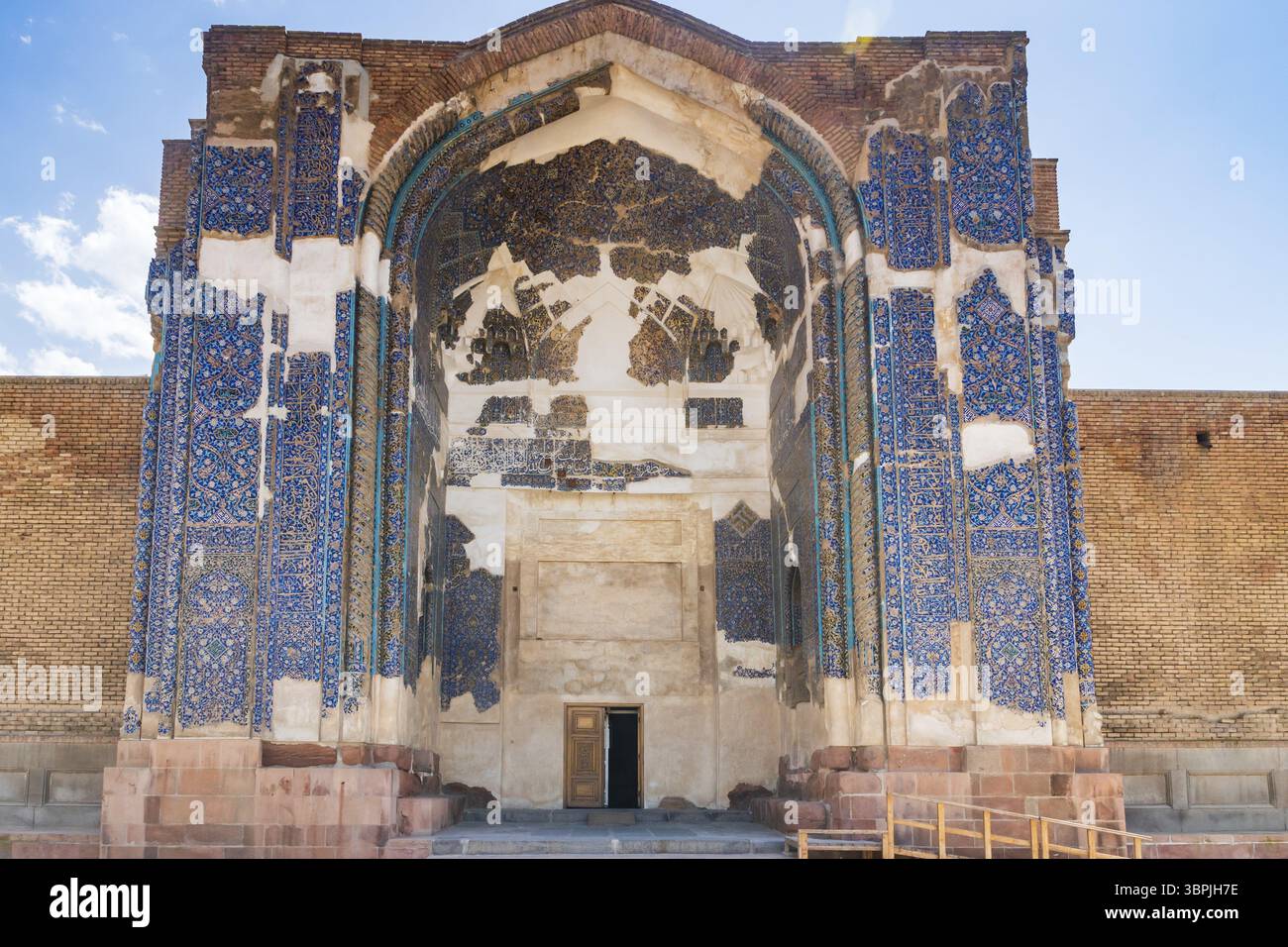 Blue Mosque in Tabriz, Iran. The mosque were constructed in 1465 ...