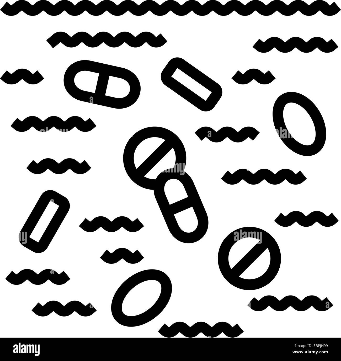 pills water stream line icon vector illustration Stock Vector Image ...