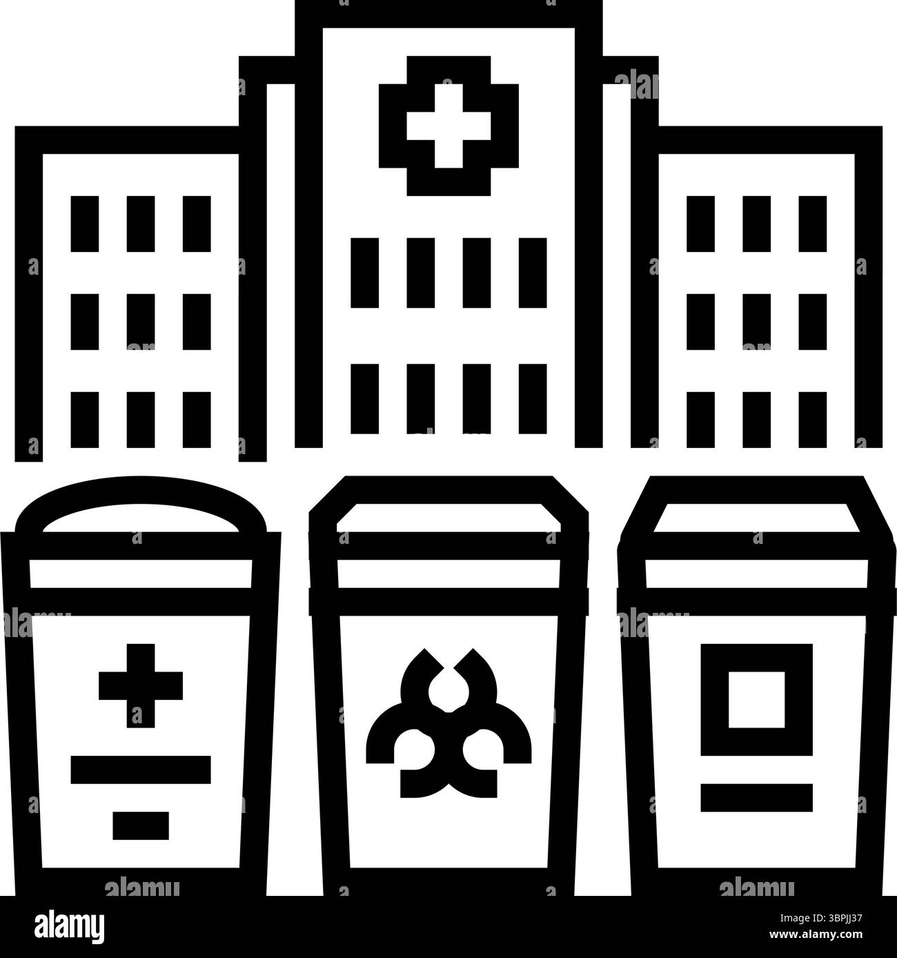 hazardous drug waste hospital line icon vector illustration Stock ...