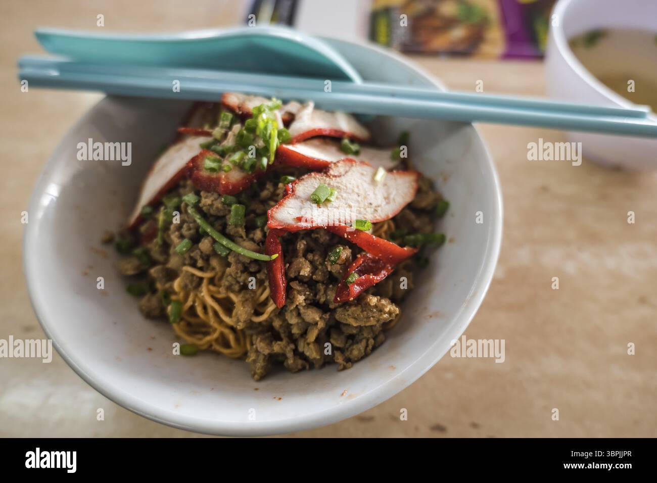 Kolo Mee, a popular Malaysian dish in the state of Sarawak, East ...